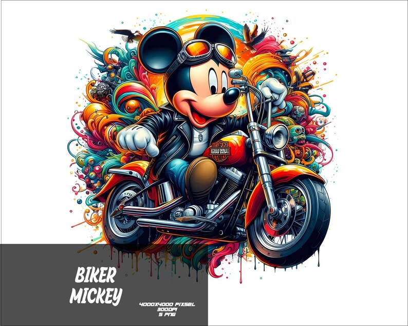 5 PNG Motobiker Mickey Png Mouse Splash and Watercolor Png Mickey ...