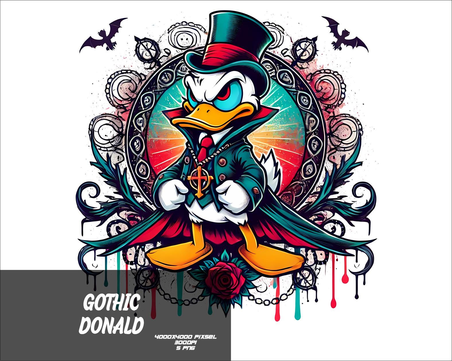 5 PNG Gothic Donald Png Splash and Watercolor Png Duck Transparent PNG ...