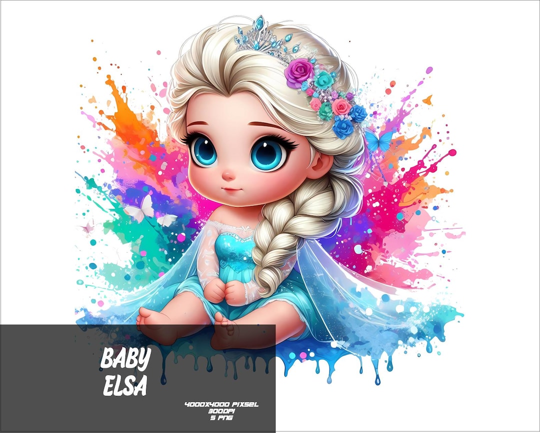 5 PNG Bebê Princesa Png Bebê Elsa Splash e Aquarela Png Arquivo PNG ...