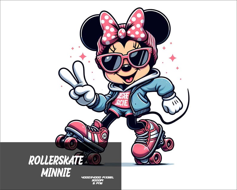 5 PNG Rollerskate Minnie Png Mouse Splash and Watercolor Png Minnie ...