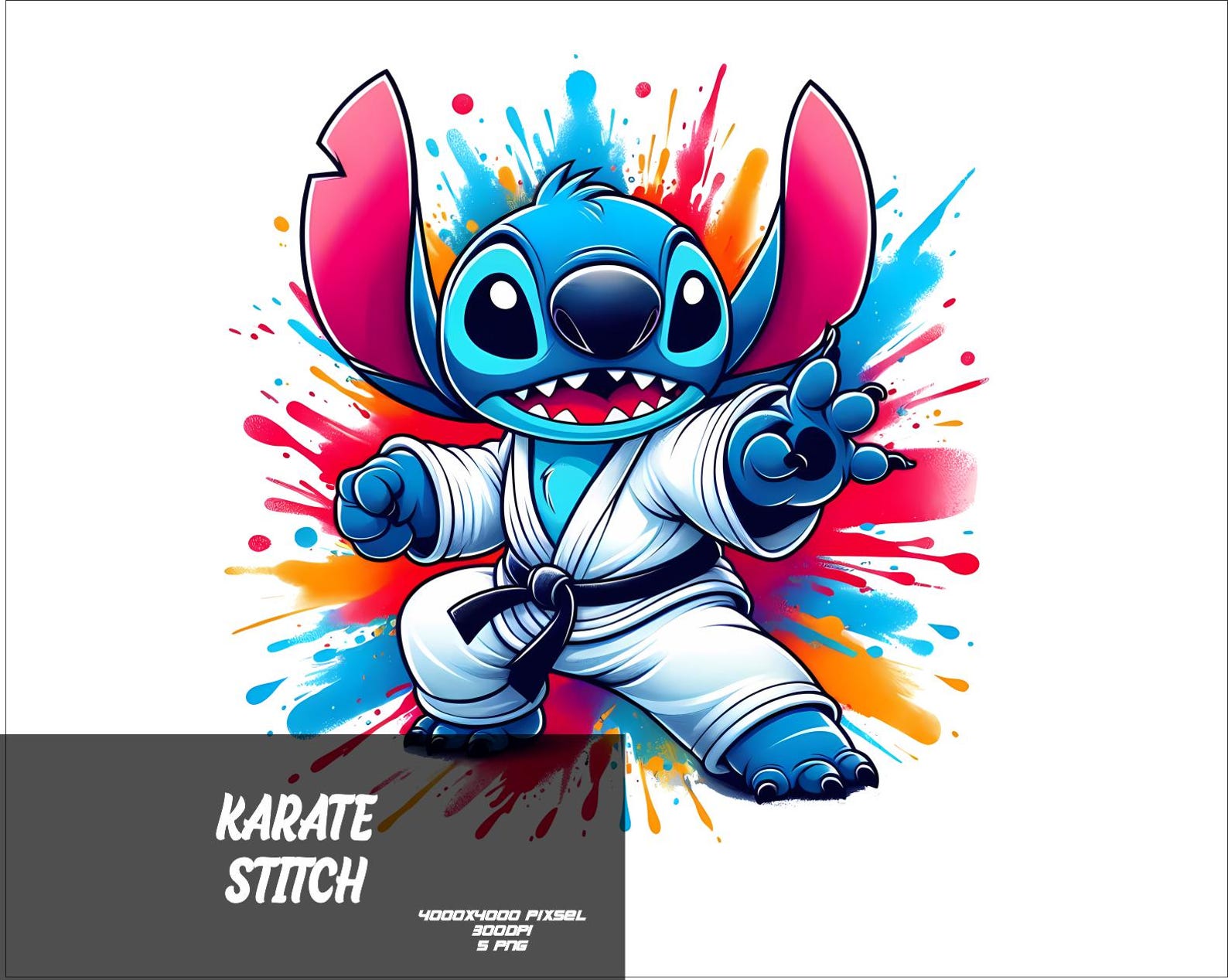 5 PNG Karate Stitch Png Stitch Splash and Watercolor Png Stitch ...