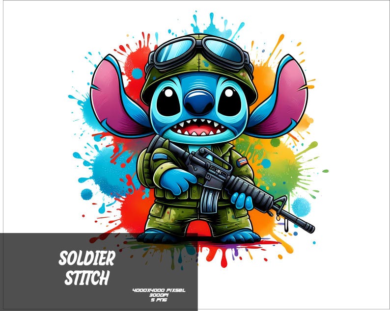 5 PNG Soldier Stitch Png Stitch Splash and Watercolor Png Stitch ...
