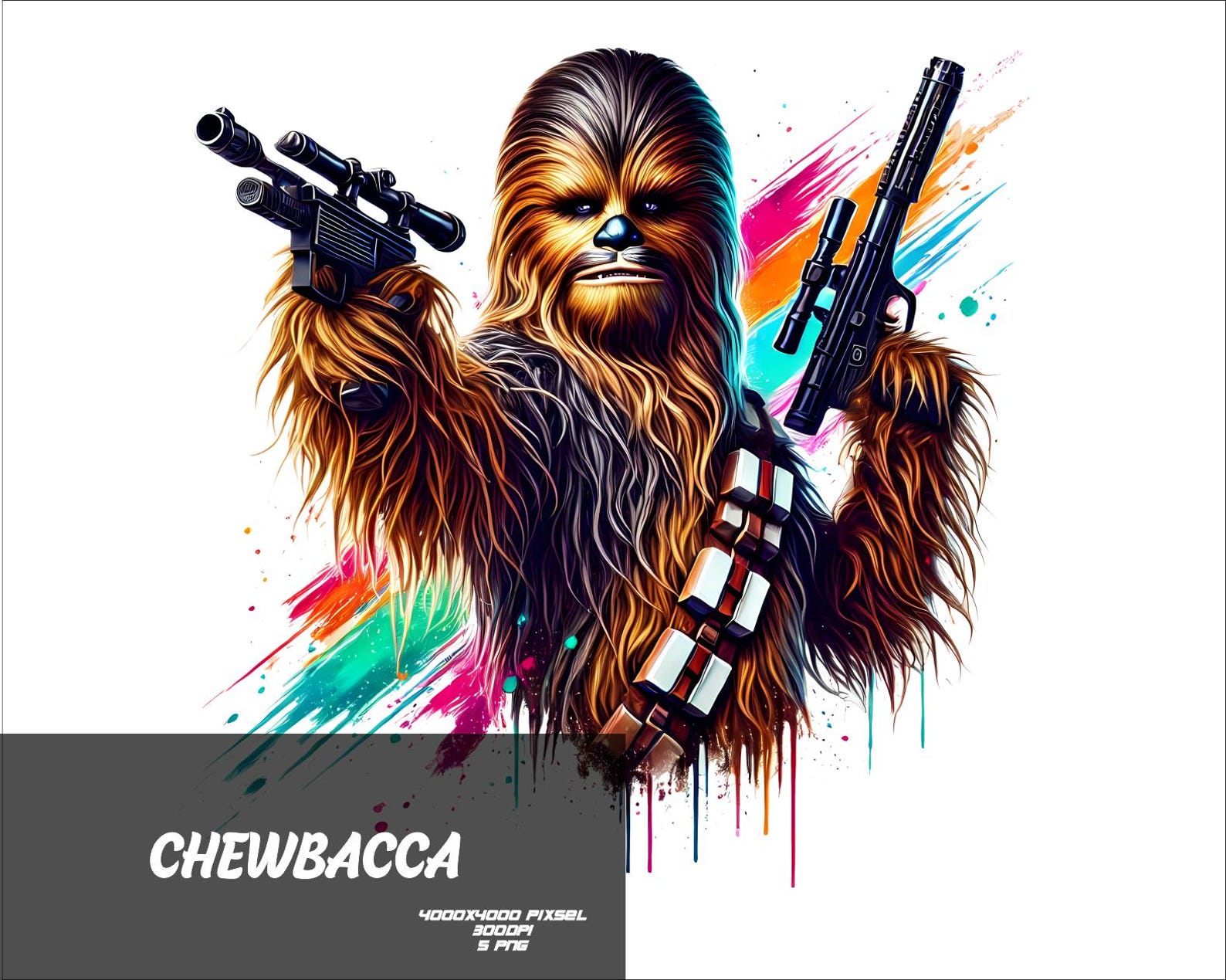 5 PNG Starwars Chewbacca Png Splash and Watercolor Png Starwars ...