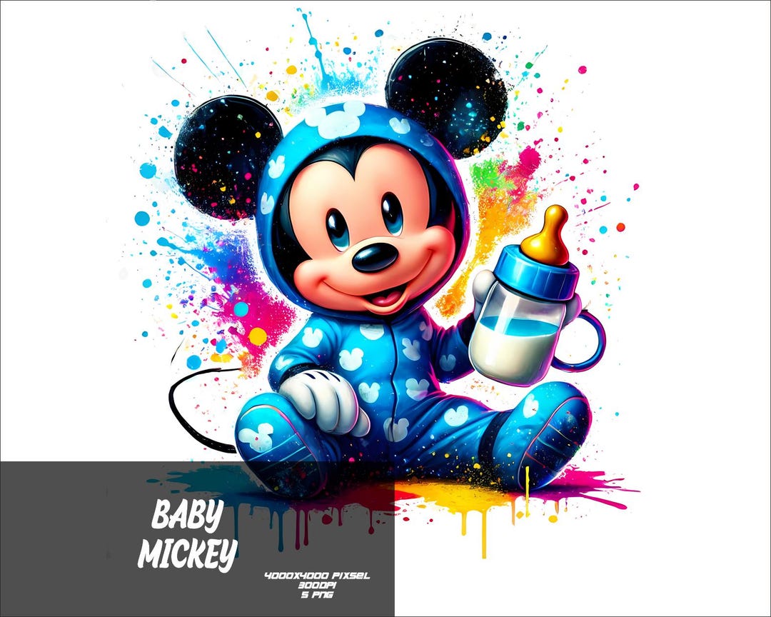 5 PNG Baby Mickey Png Mouse Splash and Watercolor Png Mickey ...