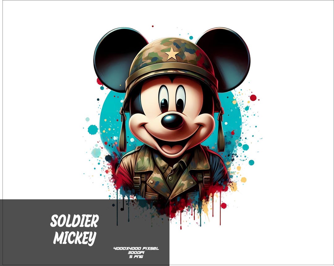 5 PNG Soldier Mickey Png Mouse Splash and Watercolor Png Mickey ...