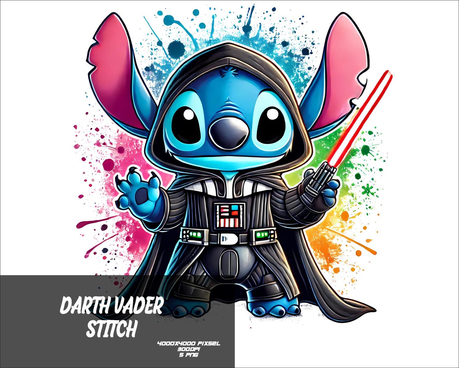 5 PNG Starwars Jedi Stitch Png Stitch Splash and Watercolor Png Stitch ...