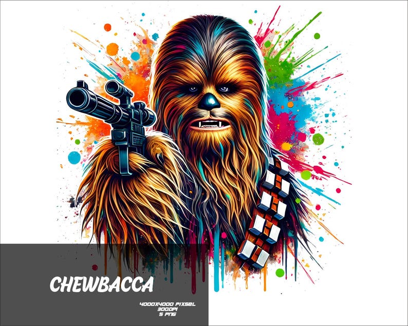 5 PNG Starwars Chewbacca Png Splash and Watercolor Png Starwars ...