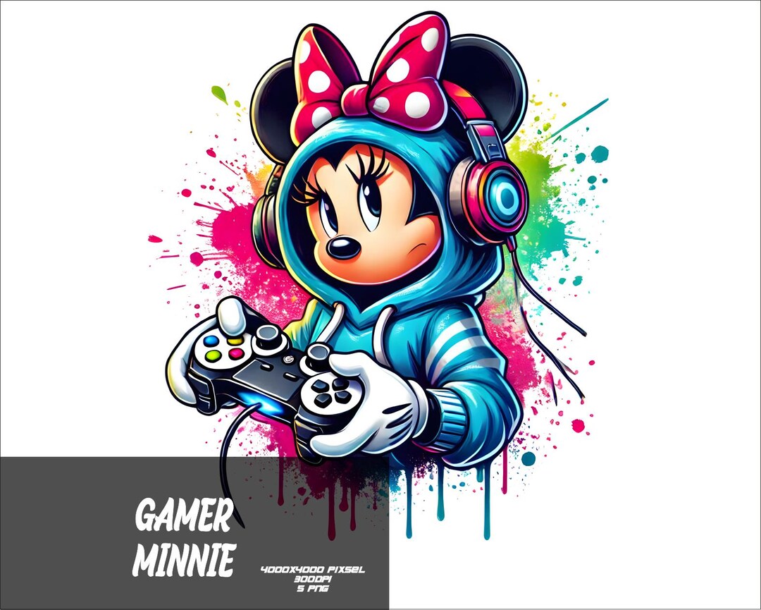 5 PNG Gamer Minnie Png Mouse Splash and Watercolor Png Minnie ...