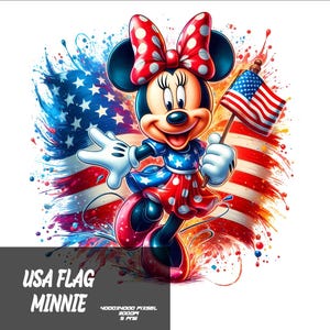 5 PNG Patriotic Minnie Png Mouse Splash and Watercolor Png American ...