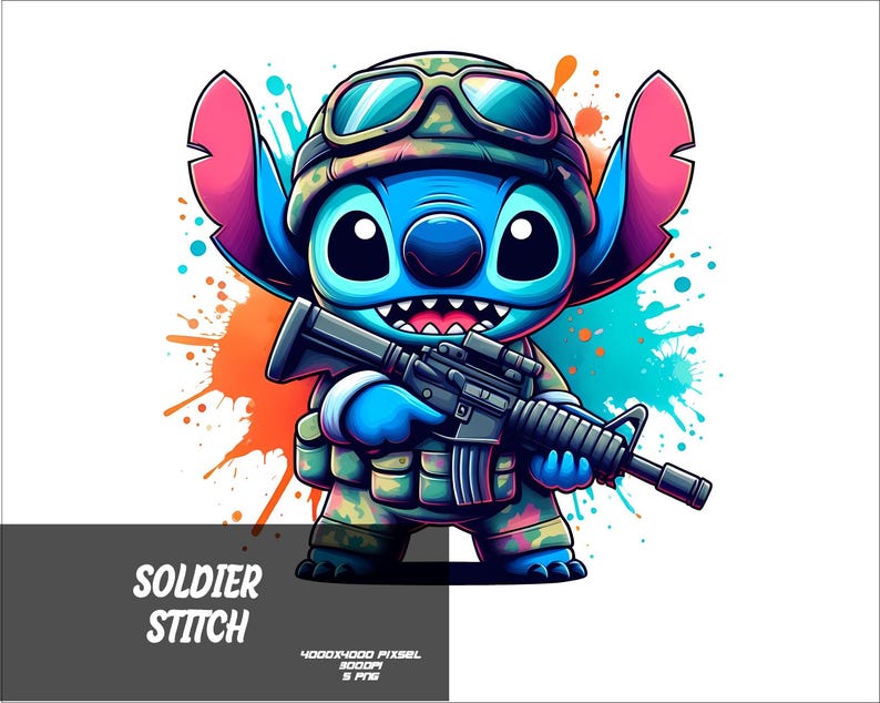 5 PNG Soldier Stitch Png Stitch Splash and Watercolor Png Stitch ...
