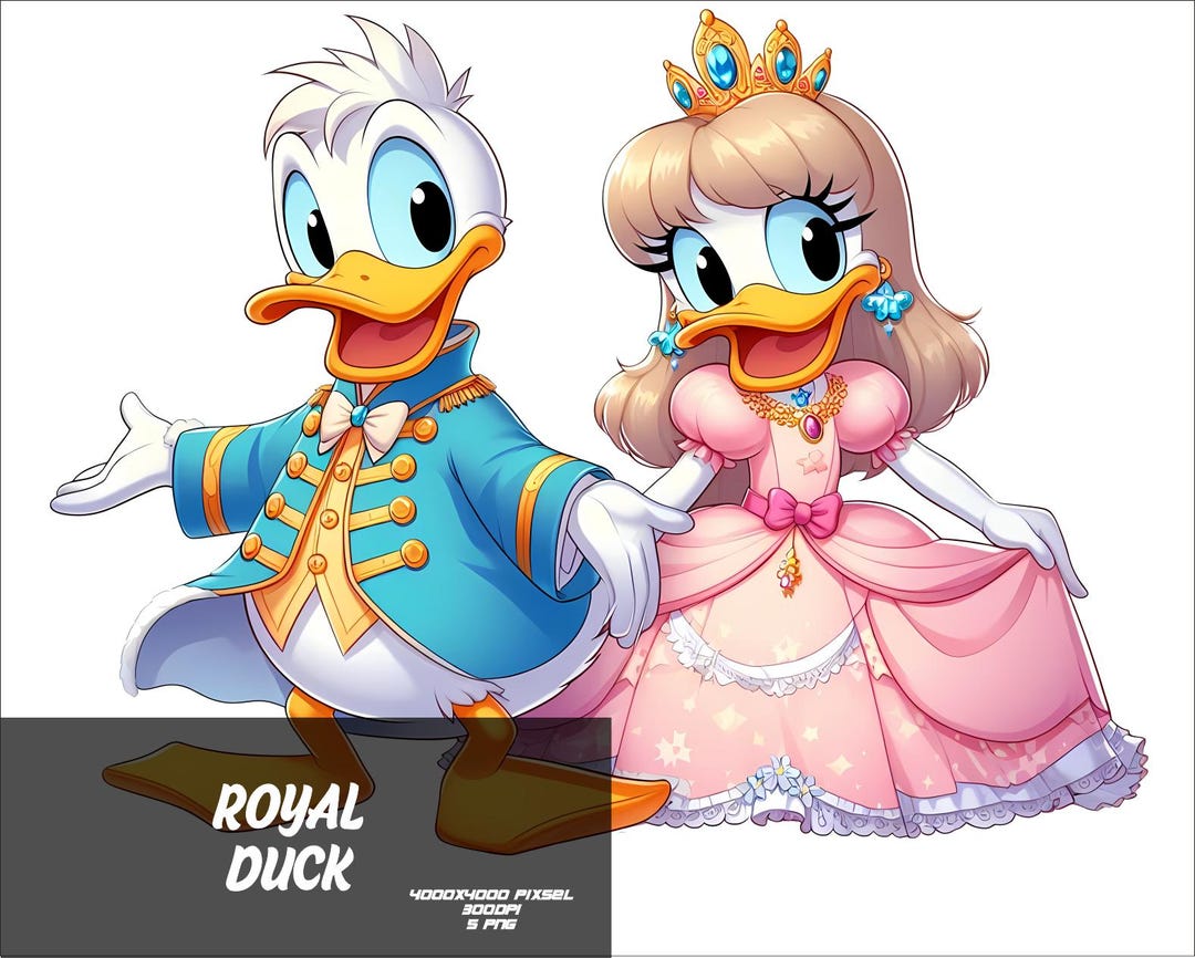 5 PNG Royal Donald and Daisy Png Splash and Watercolor Png Duck ...