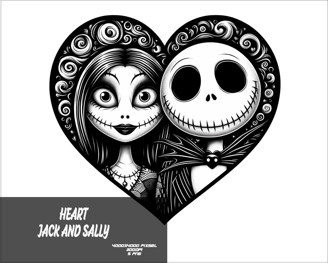 5 PNG Heart Jack and Sally Png Splash and Watercolor Png Jack and ...