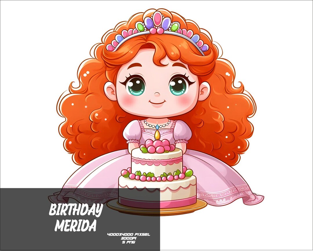 5 PNG Baby Birthday Princess Png Baby Merida Splash and Watercolor Png ...