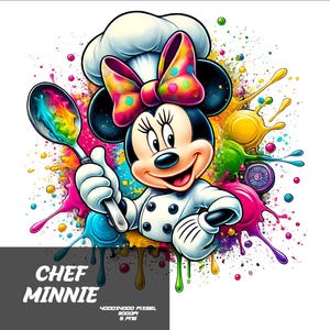 5 PNG Chef Minnie Png Mouse Splash and Watercolor Png Minnie ...