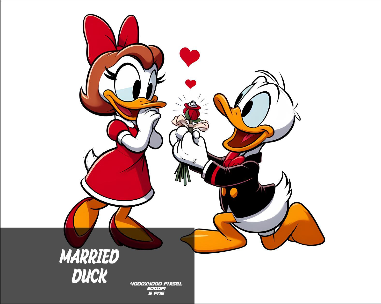 5 PNG Married Donald and Daisy Png Splash and Watercolor Png Duck ...