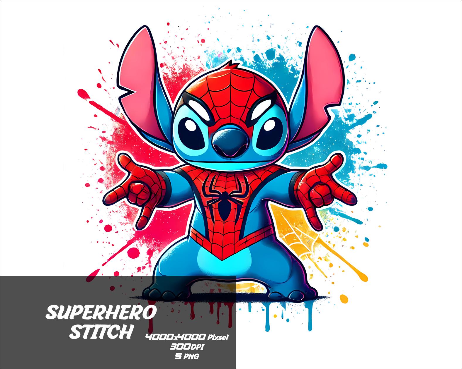 5 PNG Super Hero Stitch Png Spider Stitch Splash and Watercolor Png ...