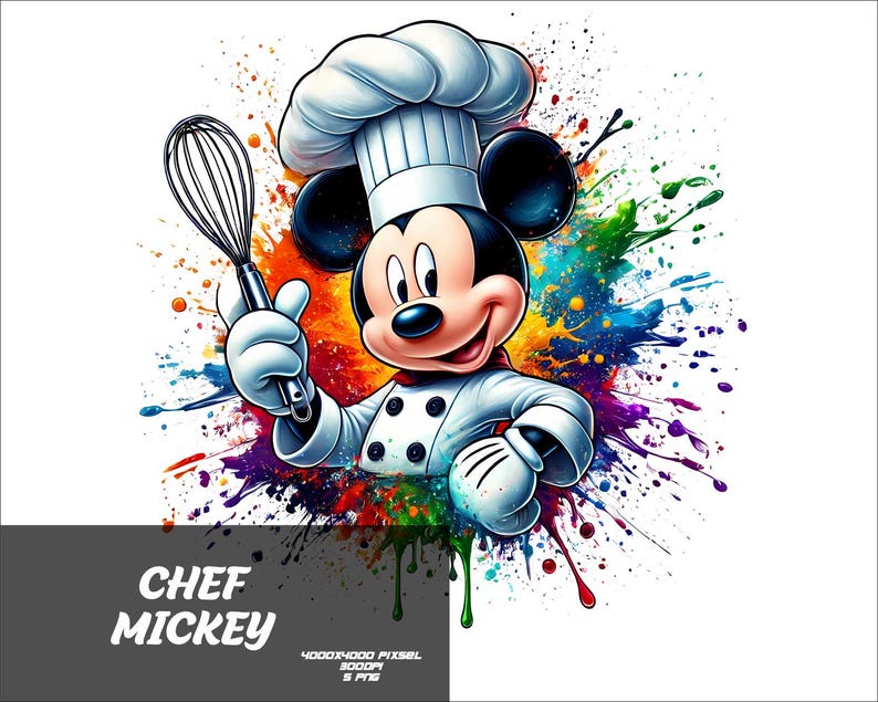 5 PNG Chef Mickey Png Chef Mouse Splash and Watercolor Png Mickey ...