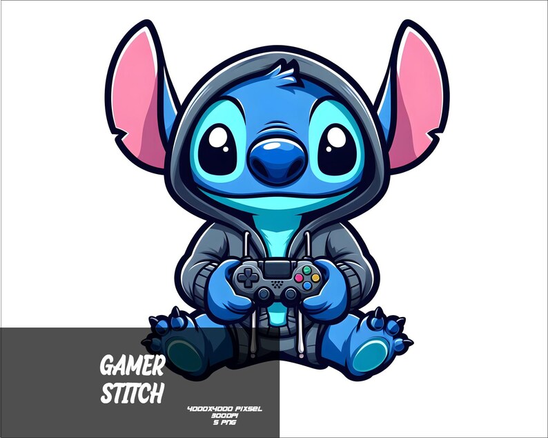 5 PNG Gamer Stitch Png Stitch Splash and Watercolor Png Stitch ...