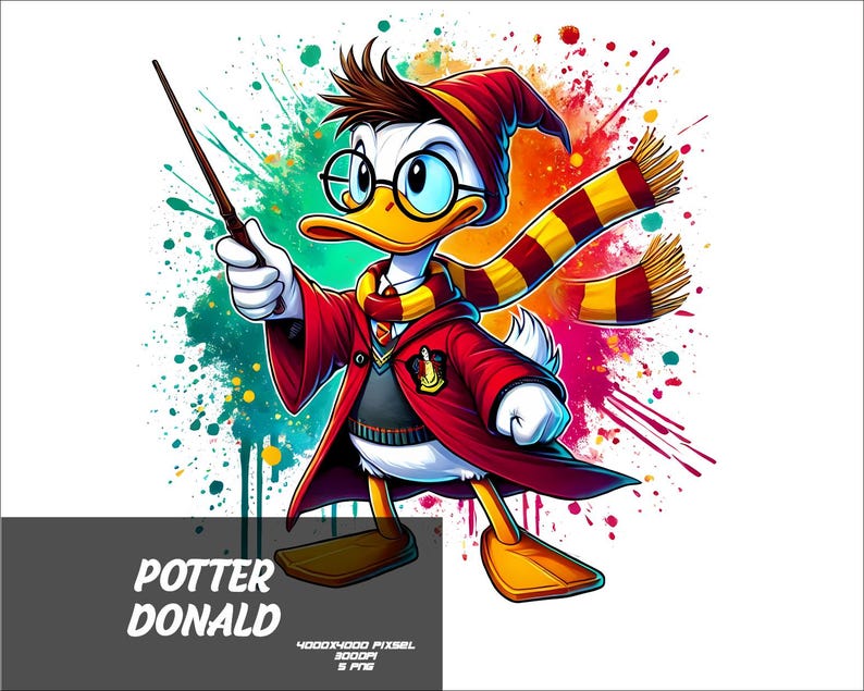5 PNG Potter Donald Png Wizard Duck Splash and Watercolor Png Duck ...