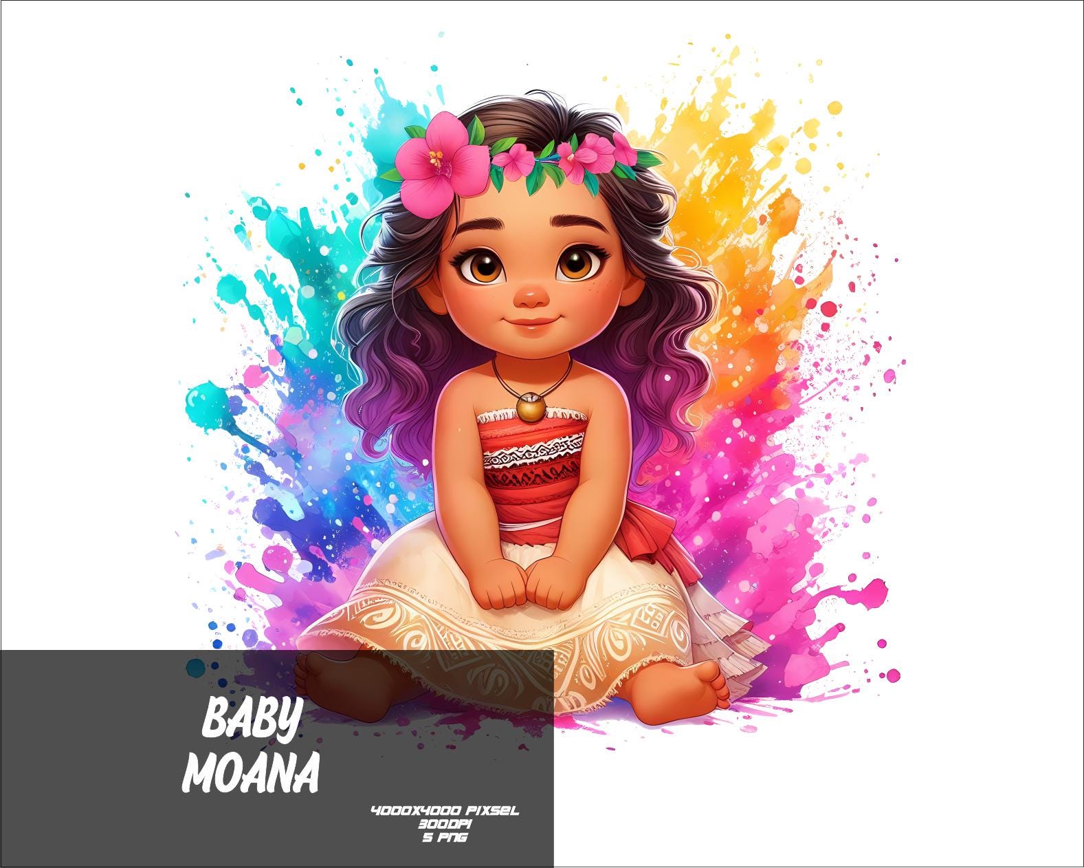 5 PNG Baby Princess Png Baby Moana Splash and Watercolor Png ...