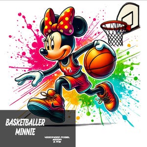 5 PNG Basketballer Minnie Png Mouse Splash and Watercolor Png Minnie ...