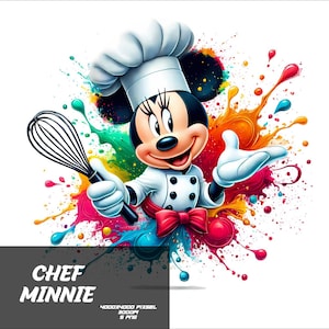 5 PNG Chef Minnie Png Mouse Splash and Watercolor Png Minnie ...