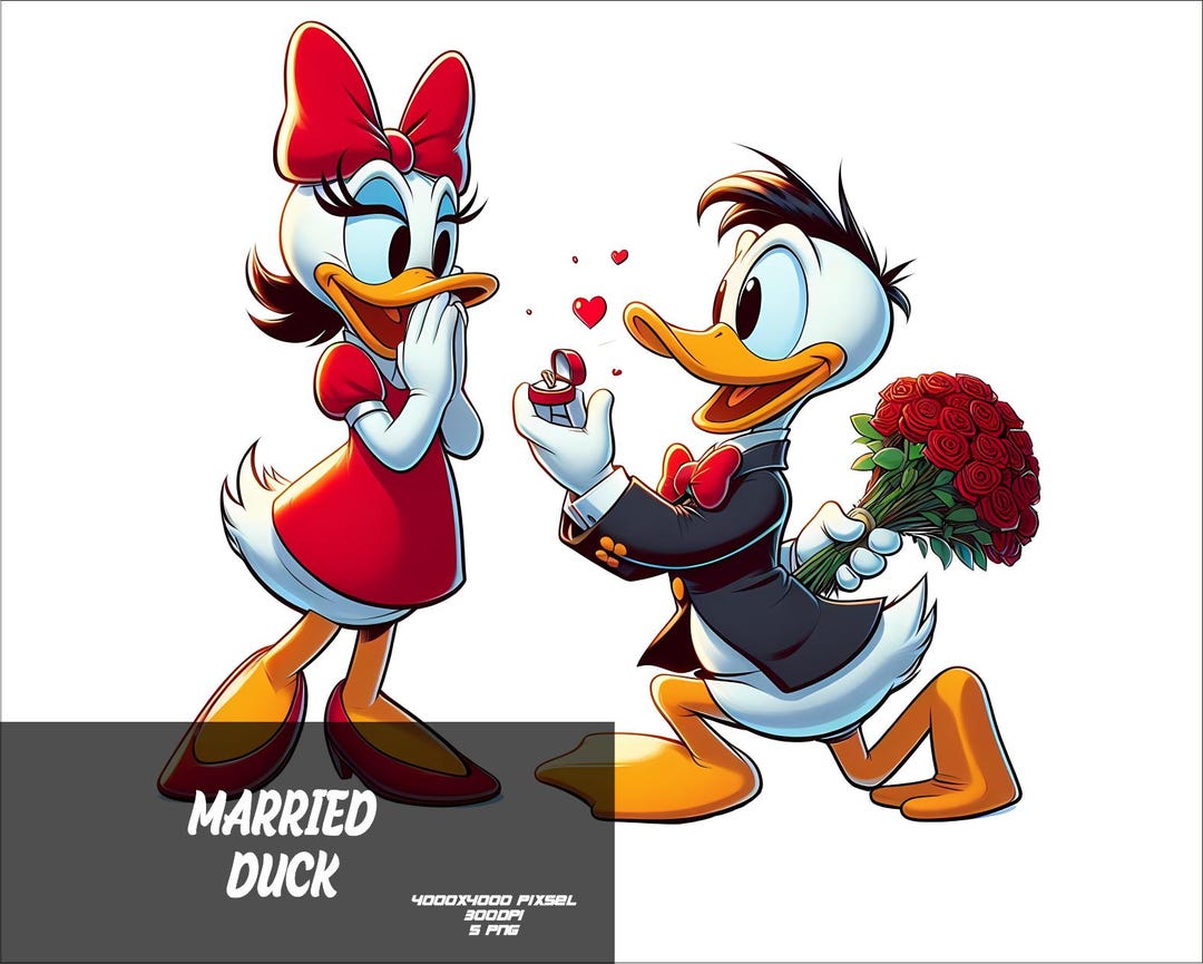 5 PNG Married Donald and Daisy Png Splash and Watercolor Png Duck ...