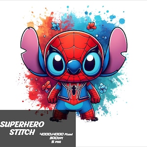 5 PNG Super Hero Stitch Png Spider Stitch Splash and Watercolor Png ...