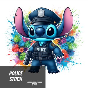 5 PNG Police Stitch Png Stitch Splash and Watercolor Png Stitch ...