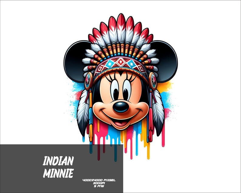 5 PNG Indian Minnie Png Mouse Splash and Watercolor Png Minnie ...