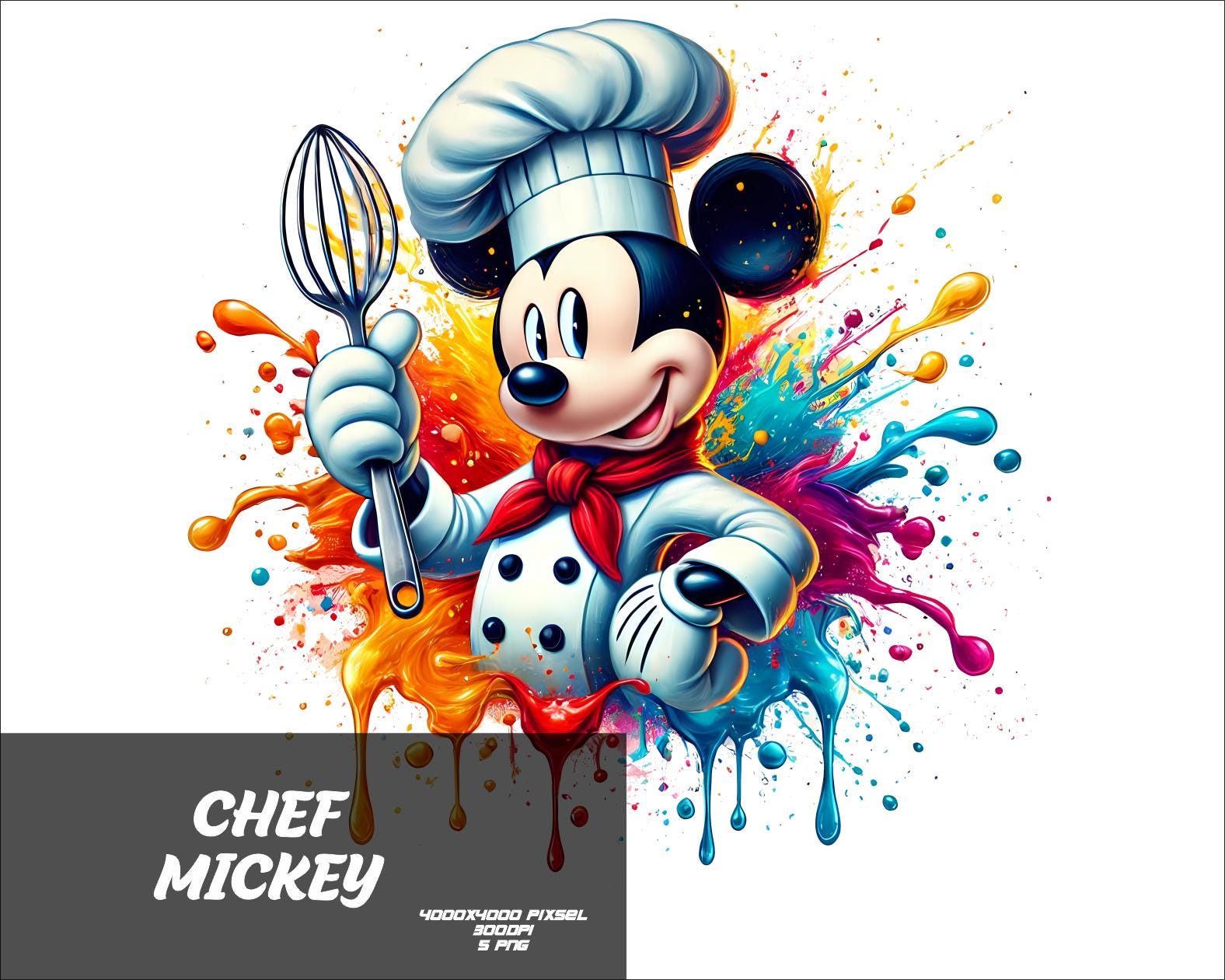 5 PNG Chef Mickey Png Chef Mouse Splash and Watercolor Png Mickey ...