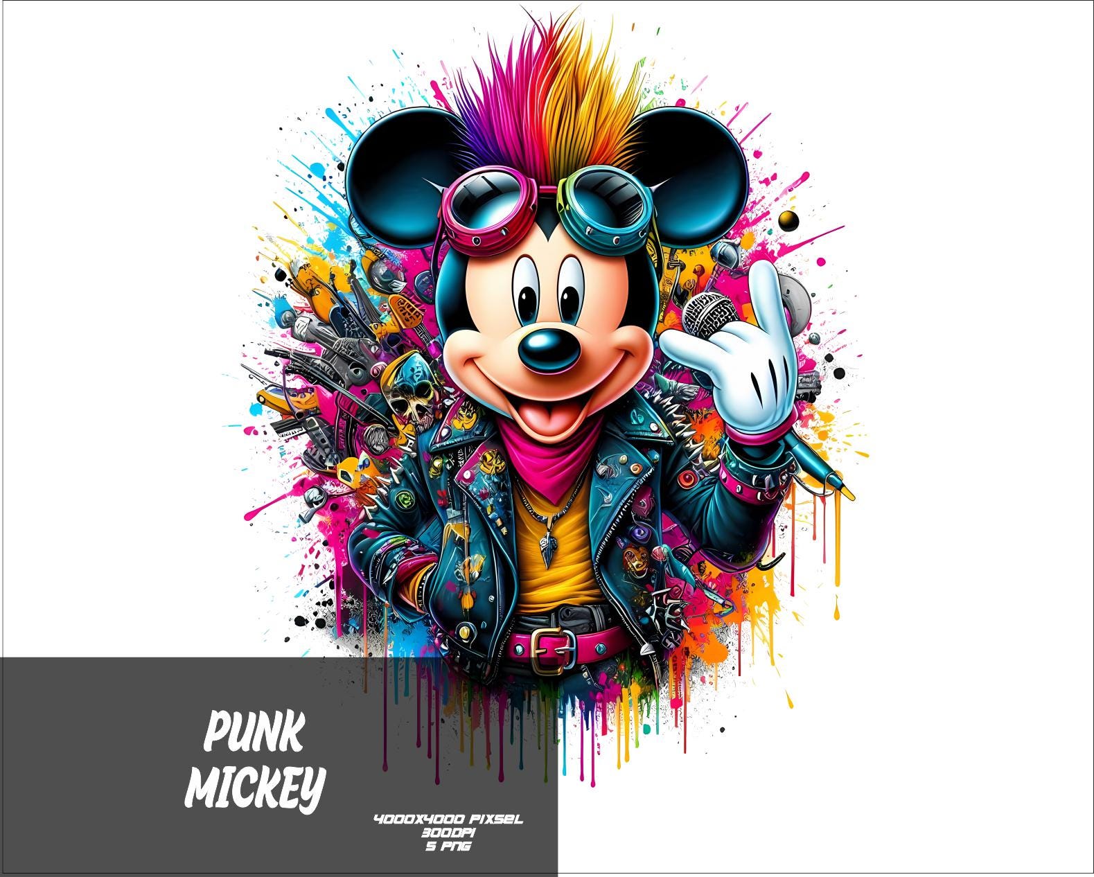 5 PNG Punk Mickey Png Mouse Splash and Watercolor Png Mickey ...
