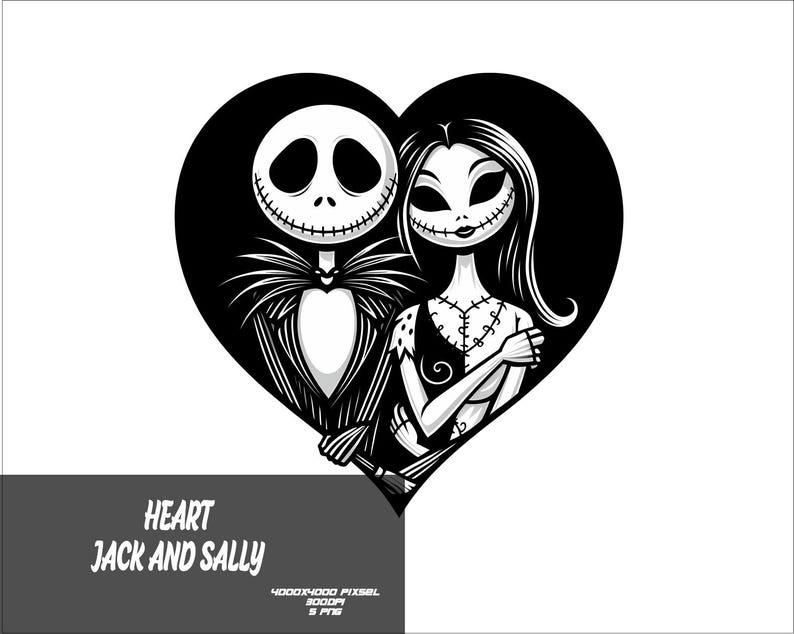 5 PNG Heart Jack and Sally Png Splash and Watercolor Png Jack and ...