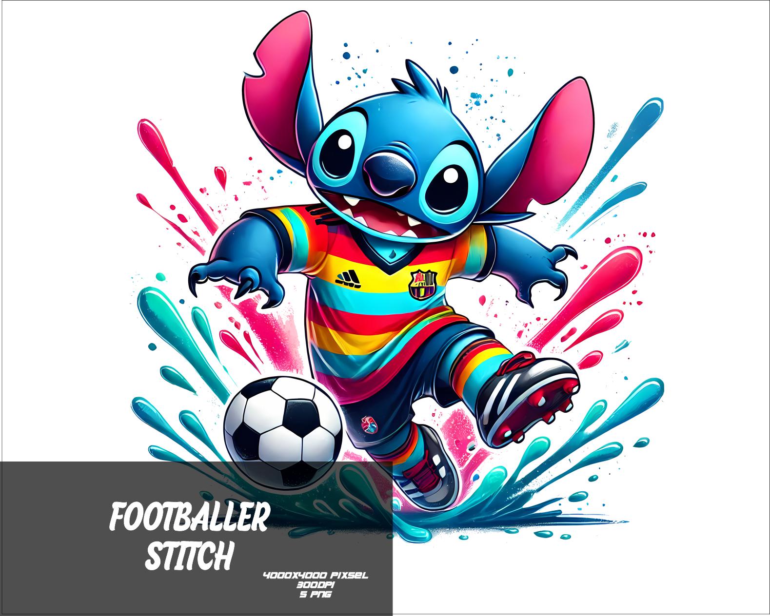 5 PNG Footballer Stitch Png Stitch Splash and Watercolor Png Stitch ...