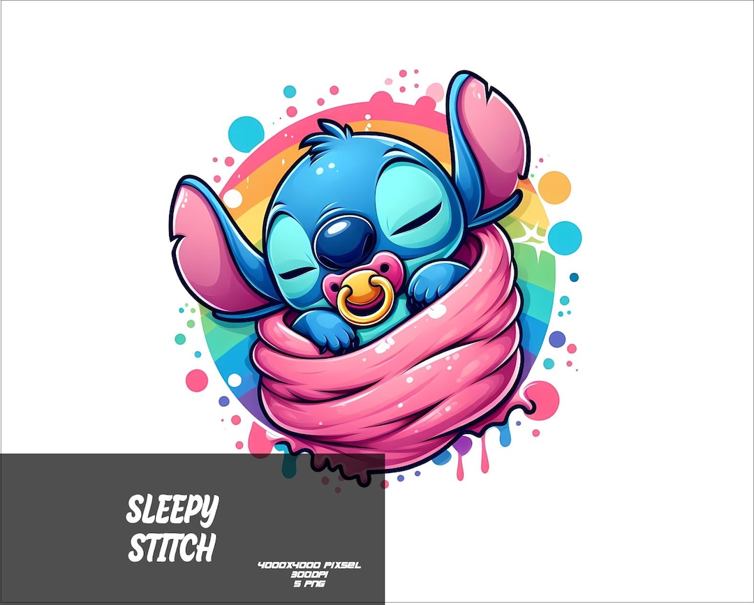 5 PNG Sleep Baby Stitch Png Stitch Splash and Watercolor Png Stitch ...