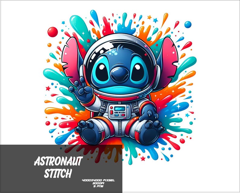 5 PNG Astronaut Stitch Png Stitch Splash and Watercolor Png Stitch ...