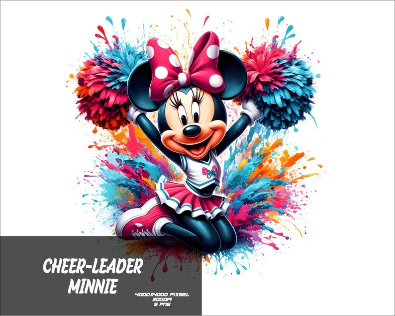 5 PNG Cheer-leader Minnie Png Mouse Splash and Watercolor Png Minnie ...