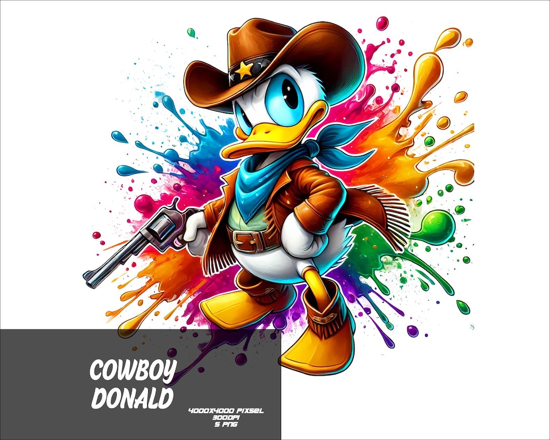 5 PNG Cowboy Donald Png Splash and Watercolor Png Duck Transparent PNG ...