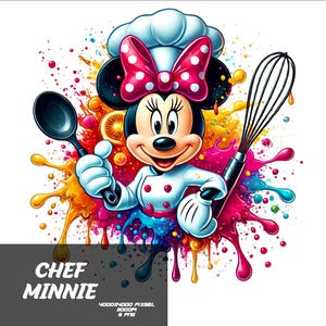 5 PNG Chef Minnie Png Mouse Splash and Watercolor Png Minnie Transparent PNG File for ...