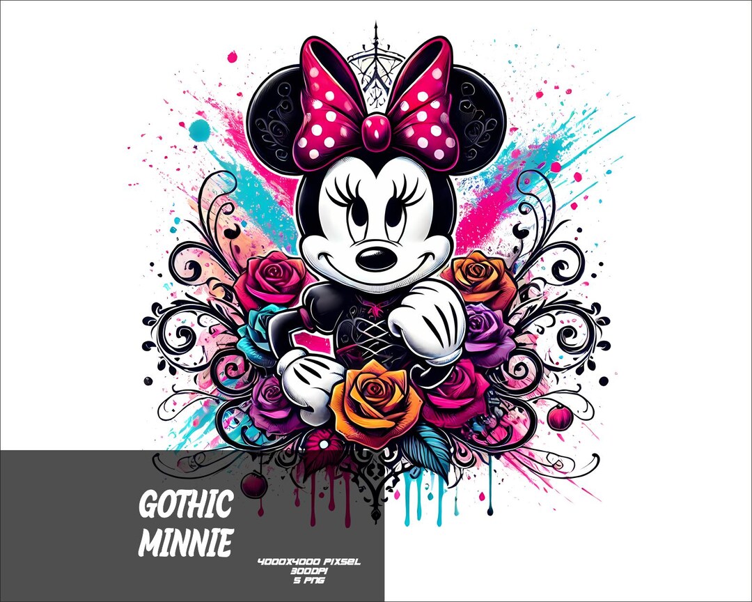 5 PNG Gothic Minnie Png Mouse Splash and Watercolor Png Minnie ...