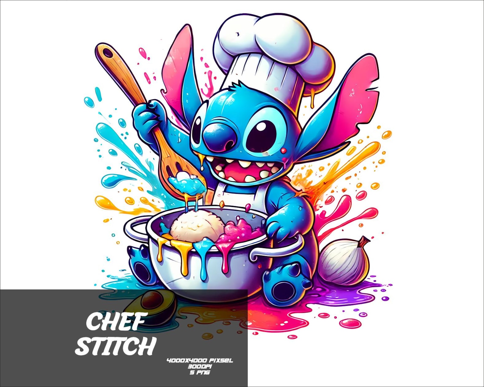 5 PNG Chef Stitch Png Stitch Splash and Watercolor Png Stitch ...