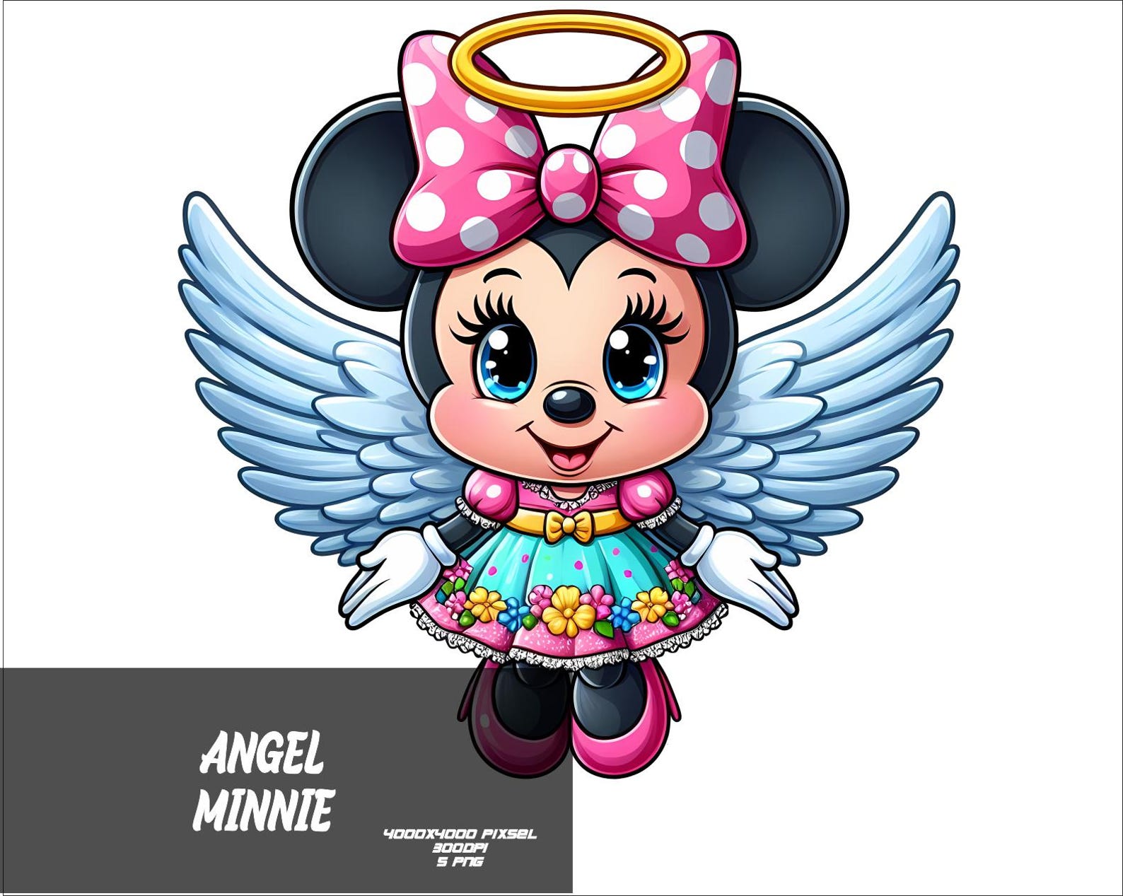 5 PNG Angel Minnie Png Mouse Splash and Watercolor Png Minnie ...