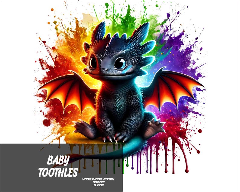 5 PNG Baby Night Fury Png Splash and Watercolor Png Toothless ...