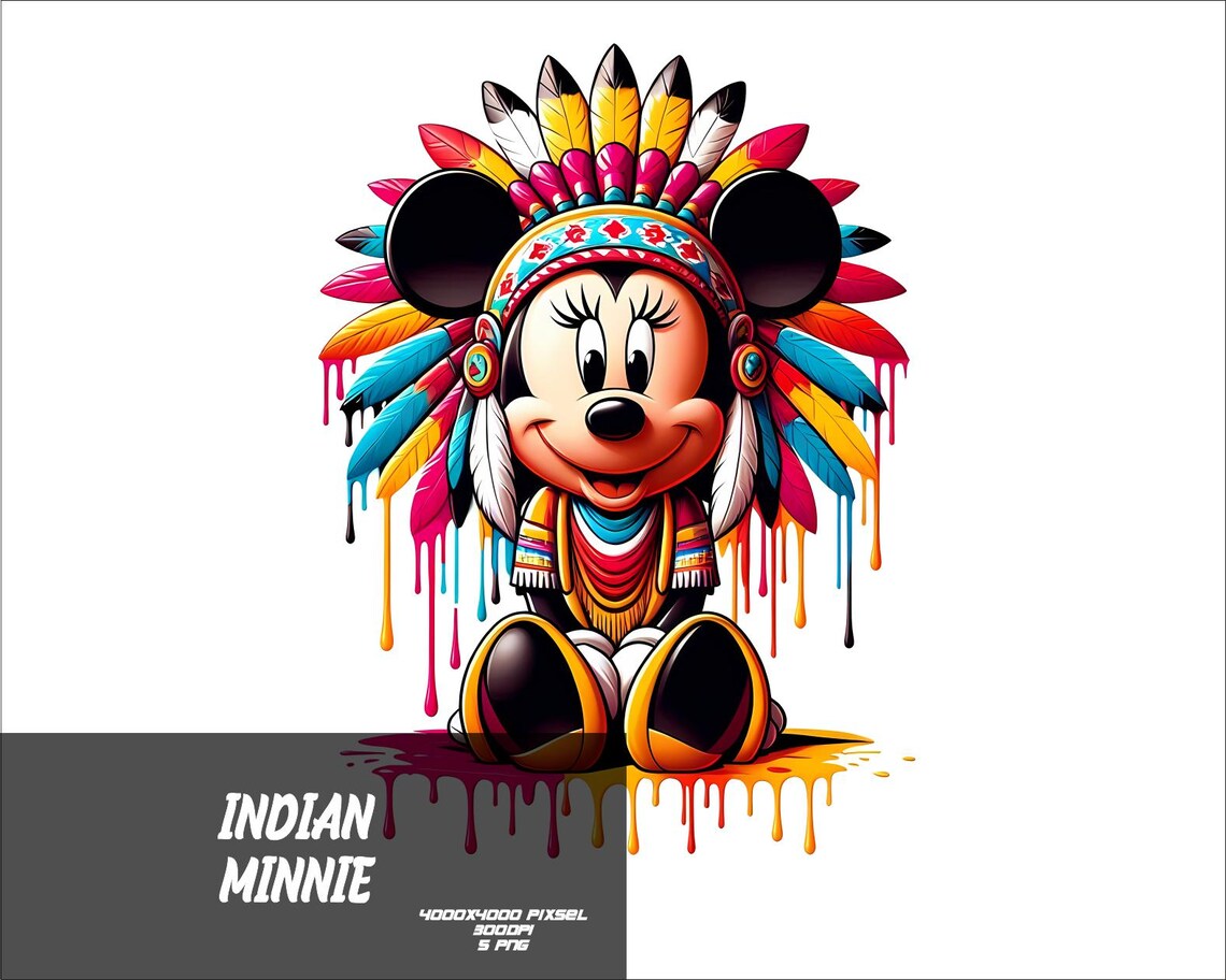 5 PNG Indian Minnie Png Mouse Splash and Watercolor Png Minnie ...