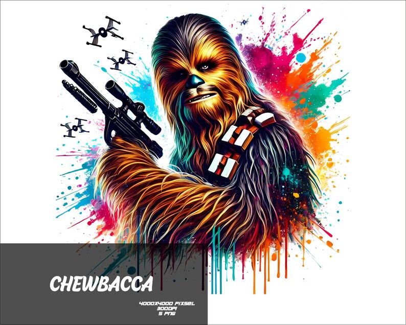 5 PNG Starwars Chewbacca Png Splash and Watercolor Png Starwars ...