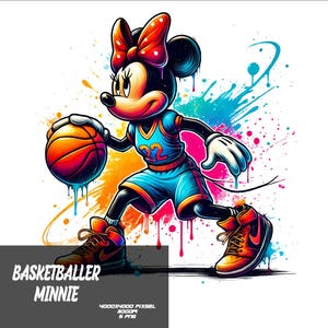 5 PNG Basketballer Minnie Png Mouse Splash and Watercolor Png Minnie ...