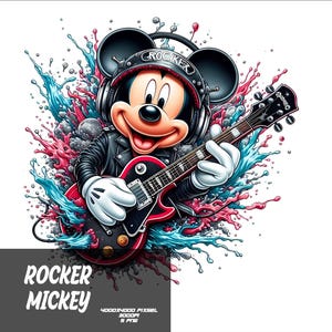 5 PNG Rocker Mickey Png Mouse Splash and Watercolor Png Mickey ...