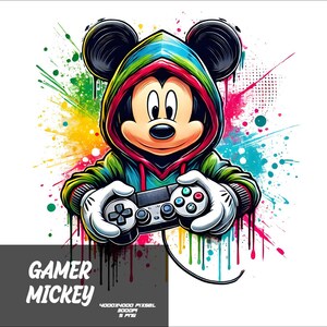5 PNG Gamer Mickey Png Mouse Splash and Watercolor Png Mickey ...