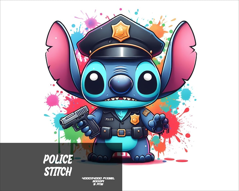 5 PNG Police Stitch Png Stitch Splash and Watercolor Png Stitch ...