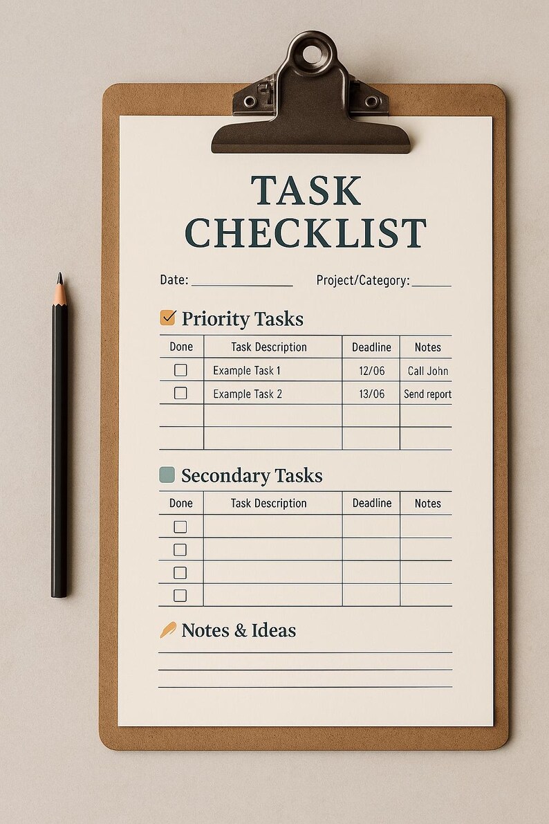 Printable Task Checklist for Adults Daily to Do List PDF Minimalist ...